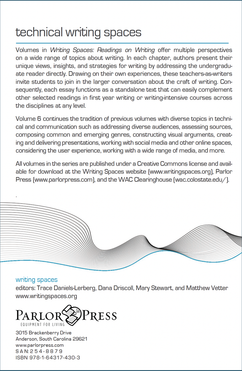 Technical Writing Spaces: Readings on Writing Volume 6