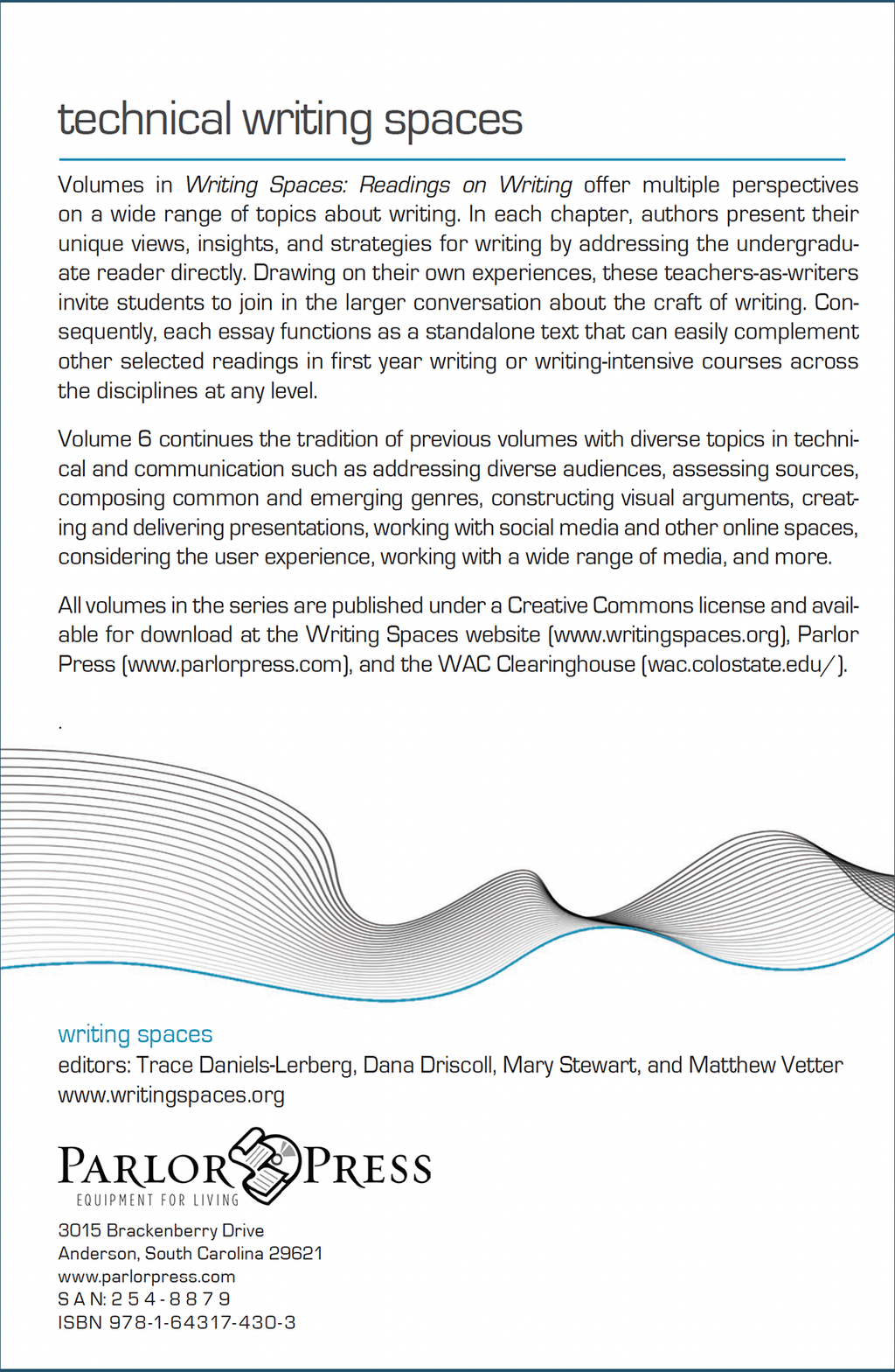 Technical Writing Spaces: Readings on Writing Volume 6 – Parlor Press