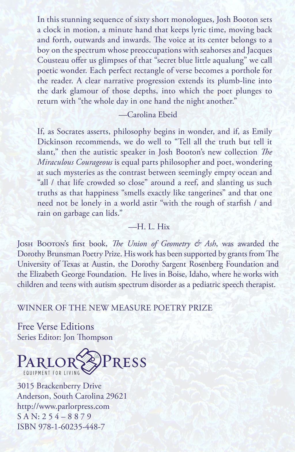 The Miraculous Courageous by Josh Booton. – Parlor Press