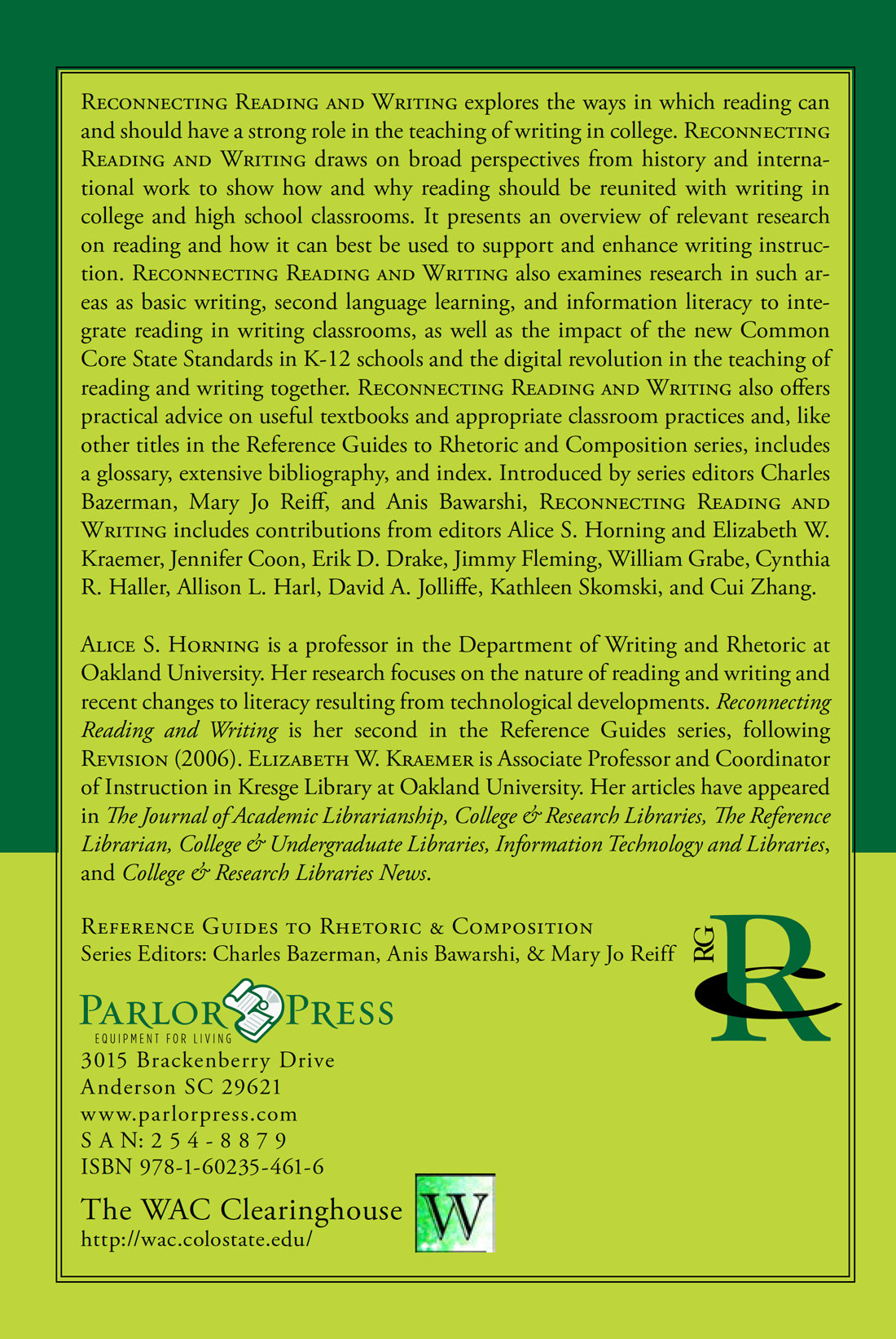 Reconnecting Reading and Writing – Parlor Press