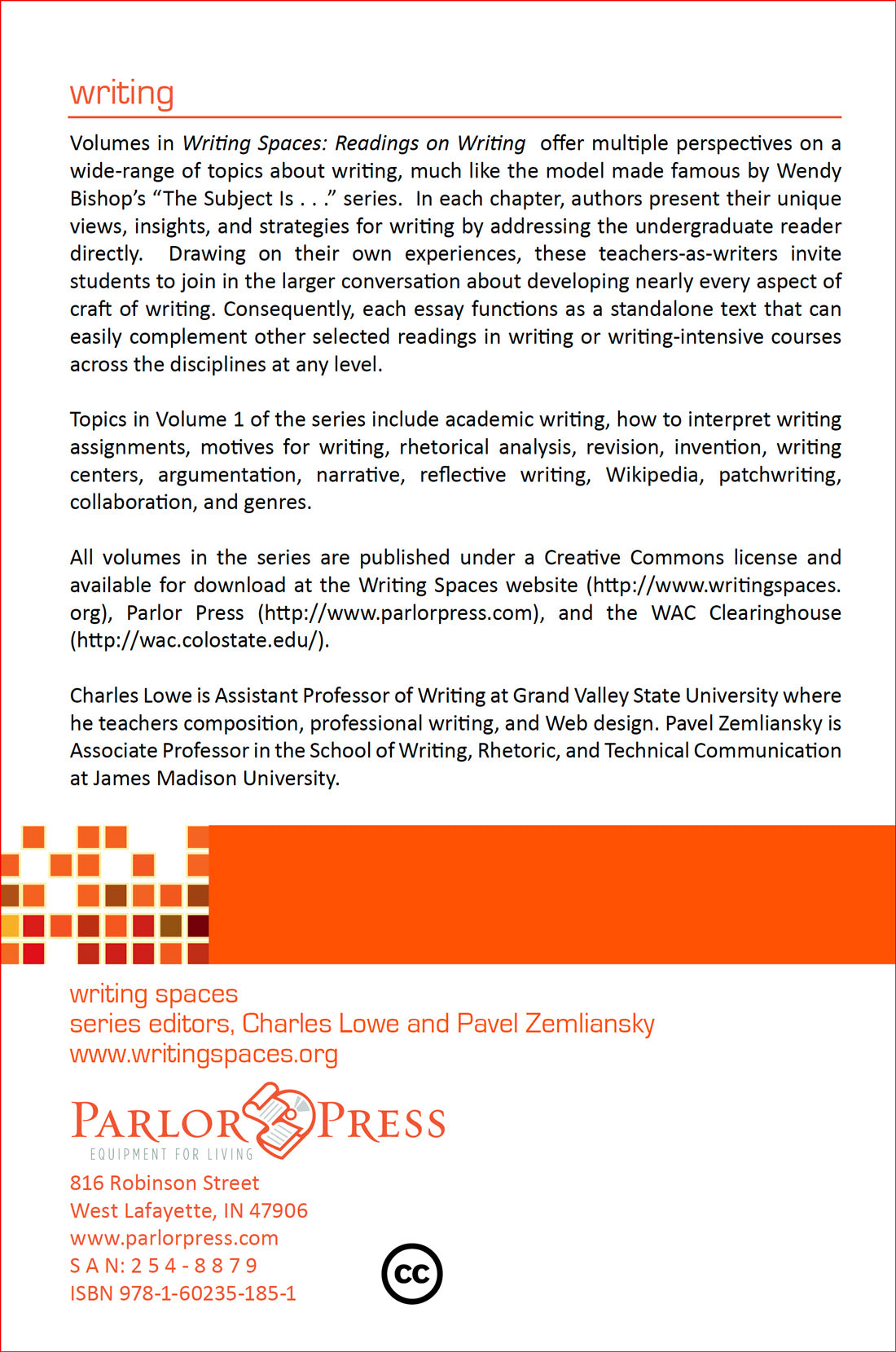 Writing Spaces: Readings on Writing Volume 1 – Parlor Press